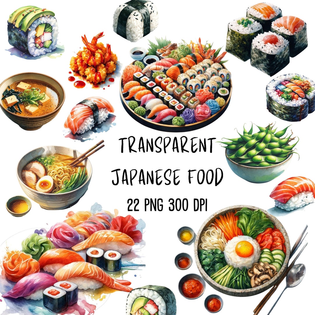 Japanese Food Clipart, Sushi Roll Clipart, Asian Food PNG, Ramen, Miso ...