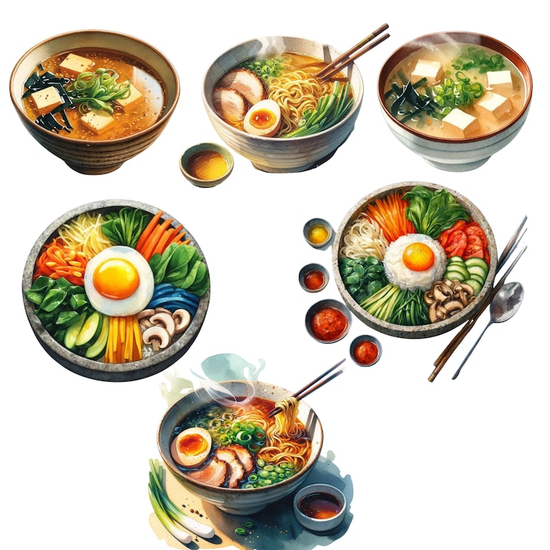 Japanese Food Clipart, Sushi Roll Clipart, Asian Food PNG, Ramen, Miso ...