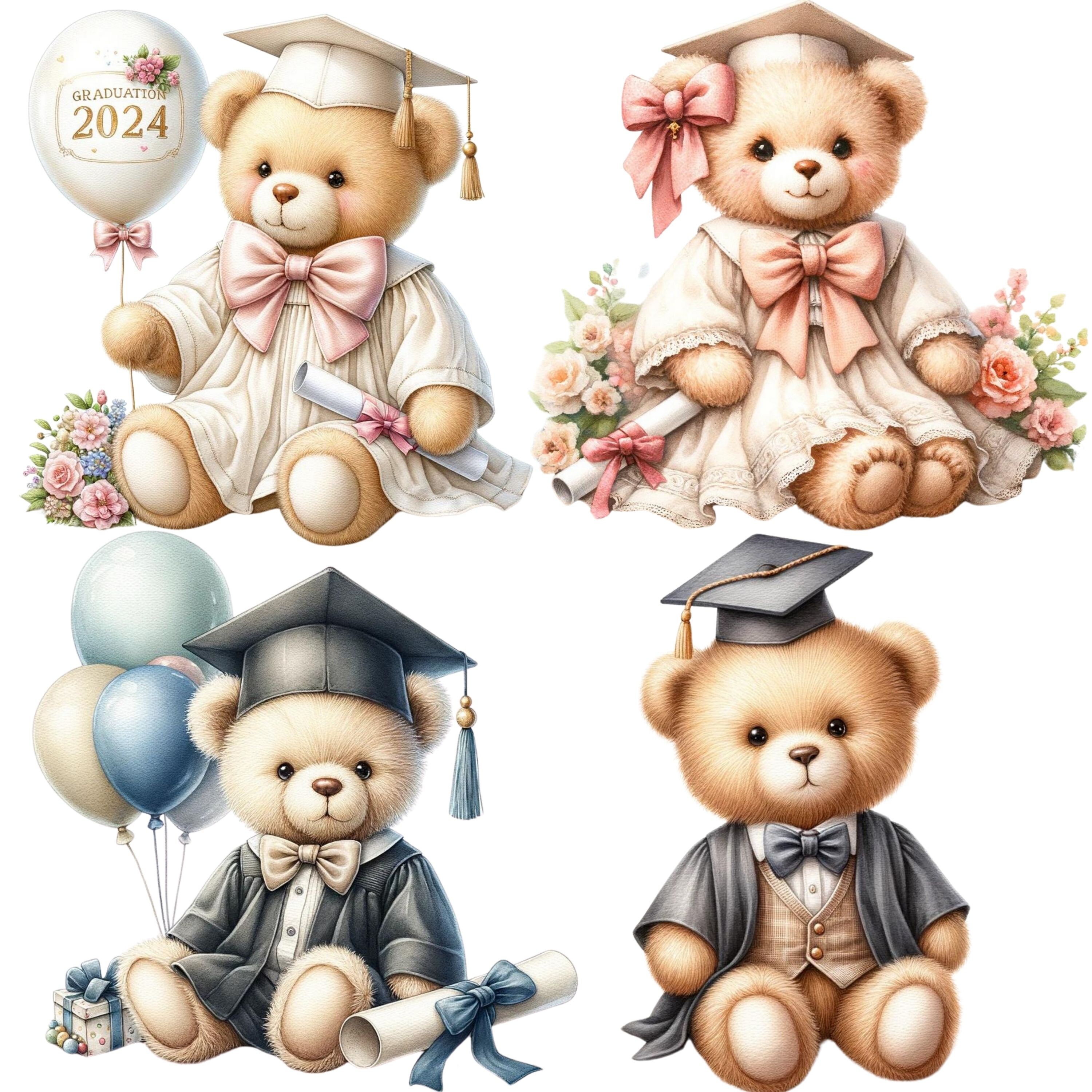 Graduation Bear Clipart, Cute Kid Student Graduation Clipart, Preschool ...