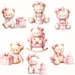 Pink Teddy Bear Clipart, Bear With Balloons PNG, Sleepy Bear PNG, Girl ...