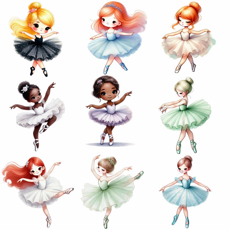 Watercolor Ballerina Clipart, Pastel Ballet PNG - Etsy