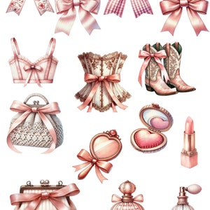 Watercolor Vintage Coquette Clipart, Coquette Design Aesthetic PNG ...