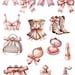 Watercolor Vintage Coquette Clipart, Coquette Design Aesthetic PNG ...