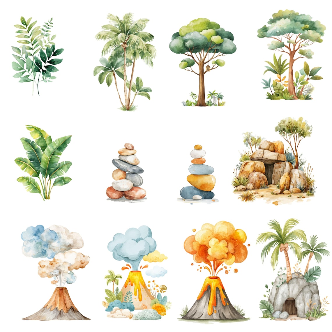 Watercolor Dinosaur Clipart: Pastel Baby Dino Nursery Decor PNG - Etsy