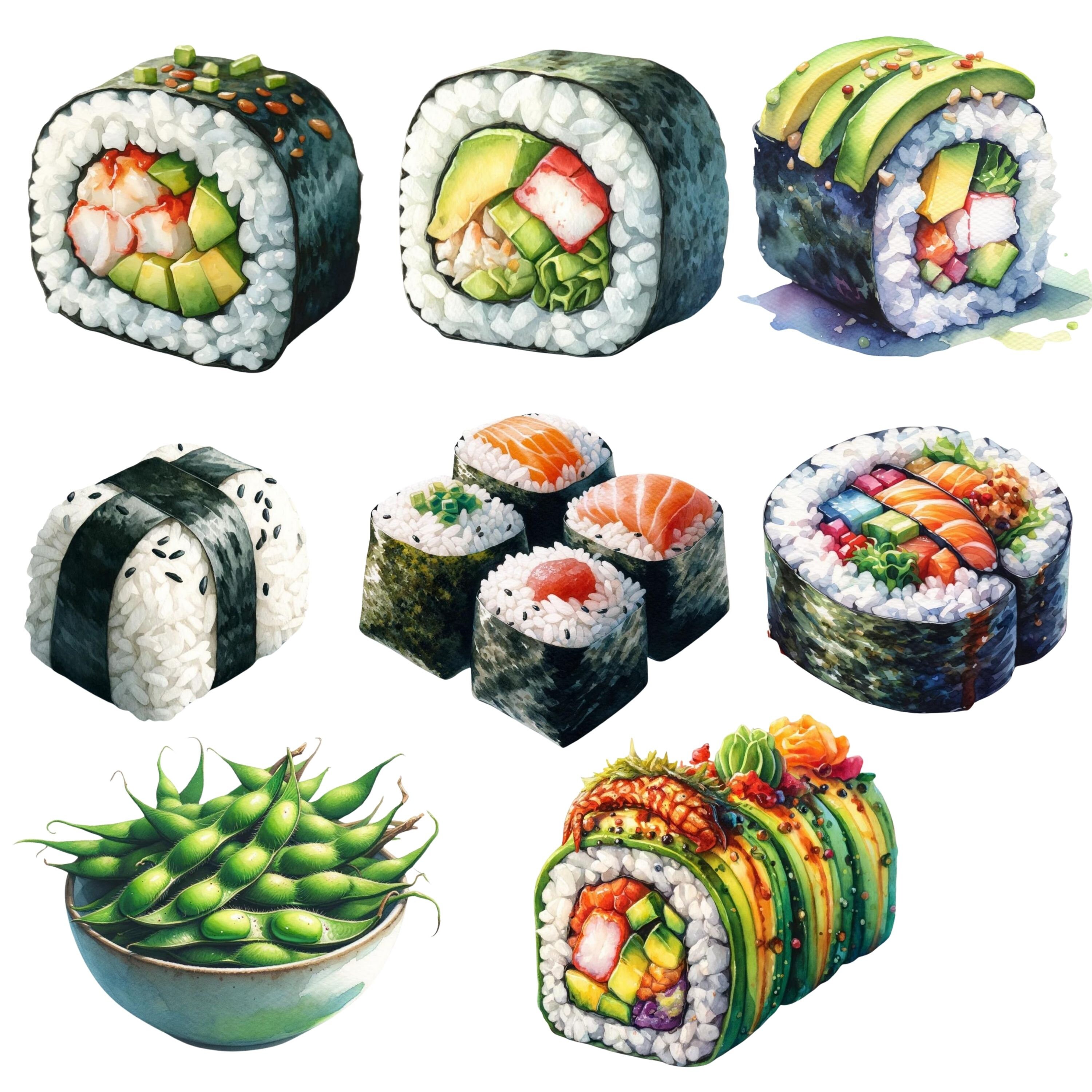 Japanese Food Clipart, Sushi Roll Clipart, Asian Food PNG, Ramen, Miso ...