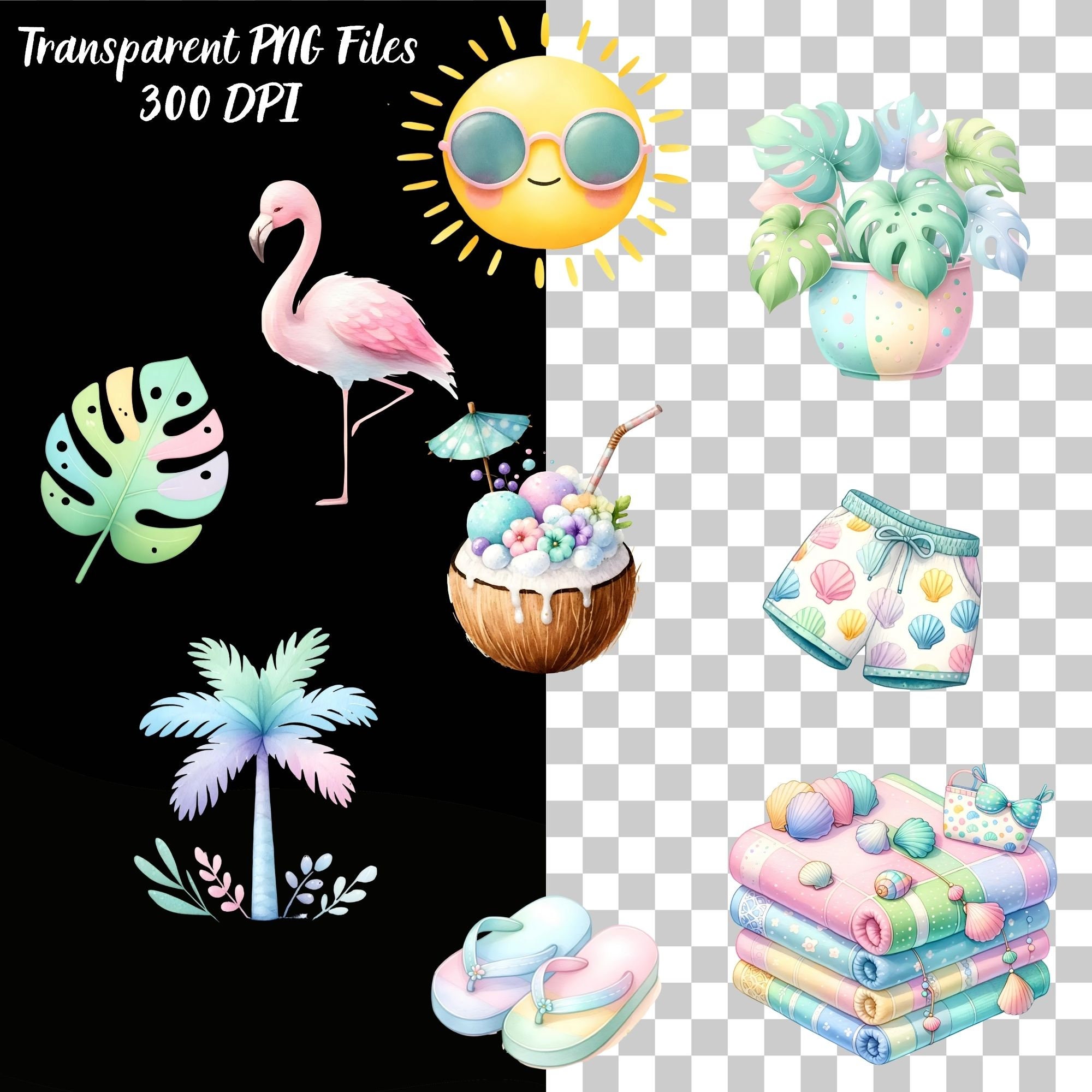Summer Clipart, Holiday Clipart, Beach Girl PNG, Summer Essentials ...
