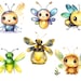 Cute Firefly Clipart, Watercolor Fireflies Clipart, Cute Insects PNG ...