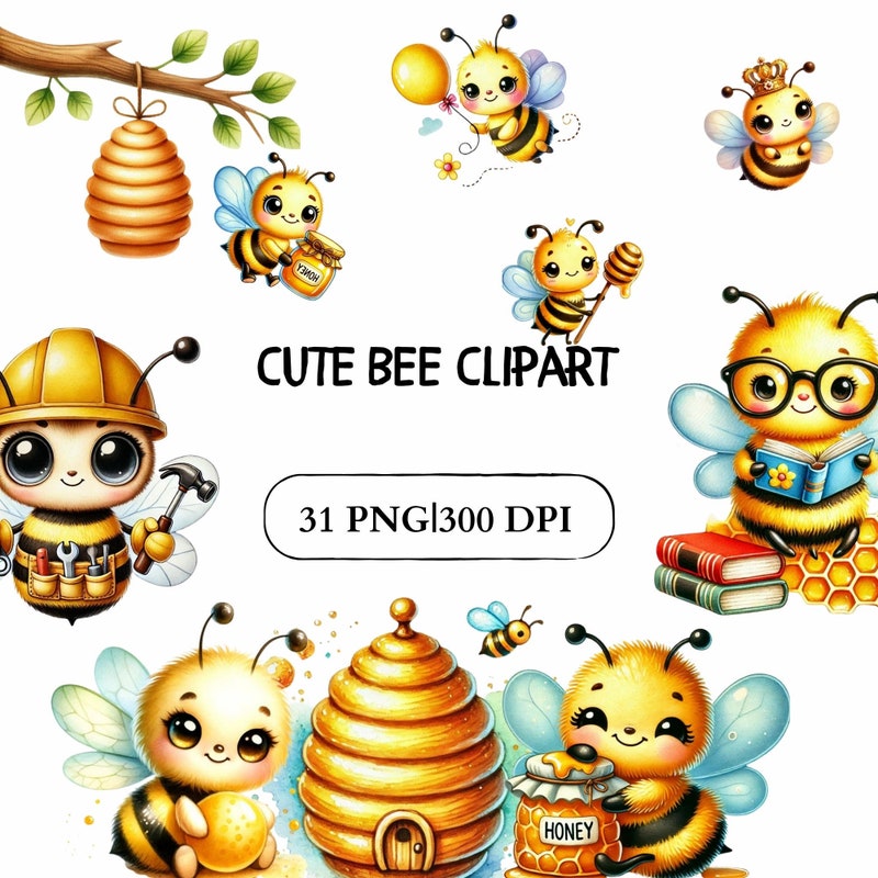 Bee Clipart - Etsy