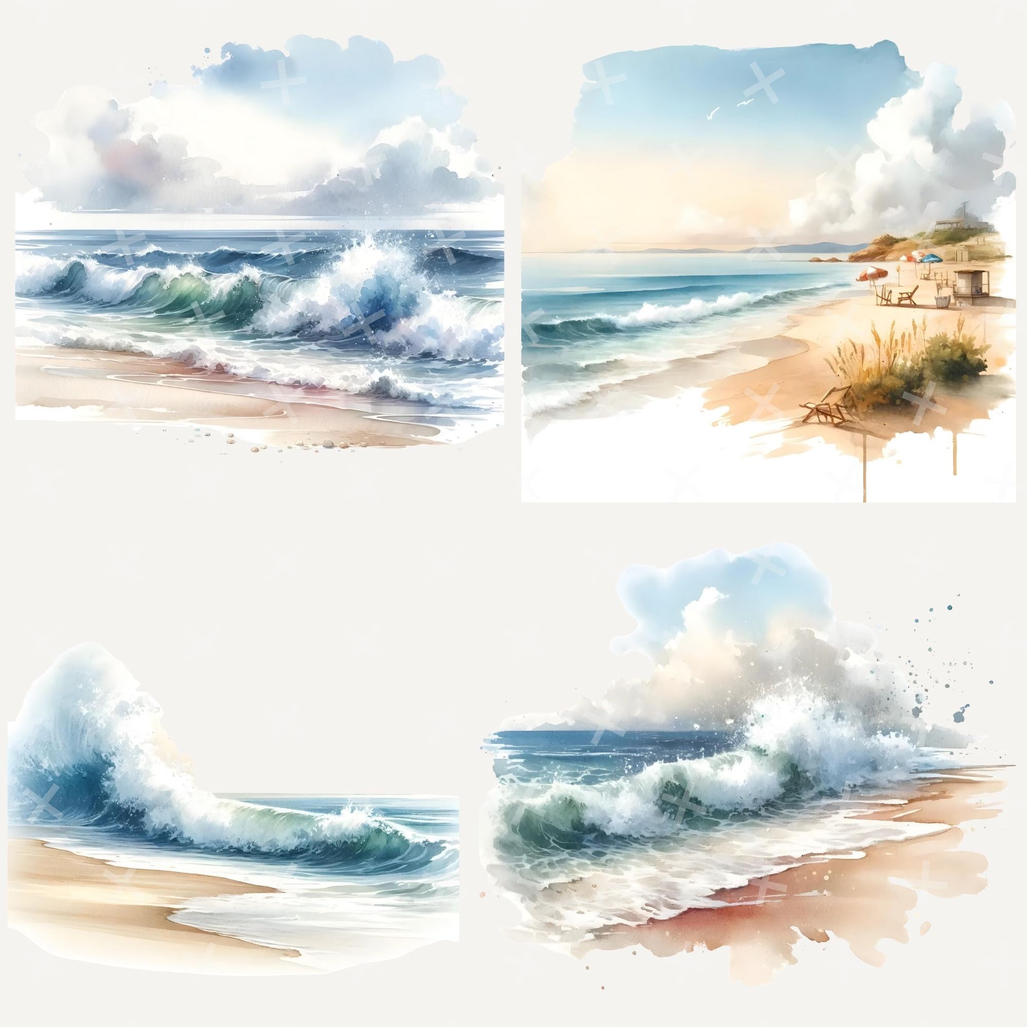 Ocean Clipart, Beach Clipart, Sea View Clipart, Travel PNG, Summer ...