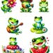Cute Frog Clipart, Frog Illustrations, Frog Nursery Decor, Colorful ...