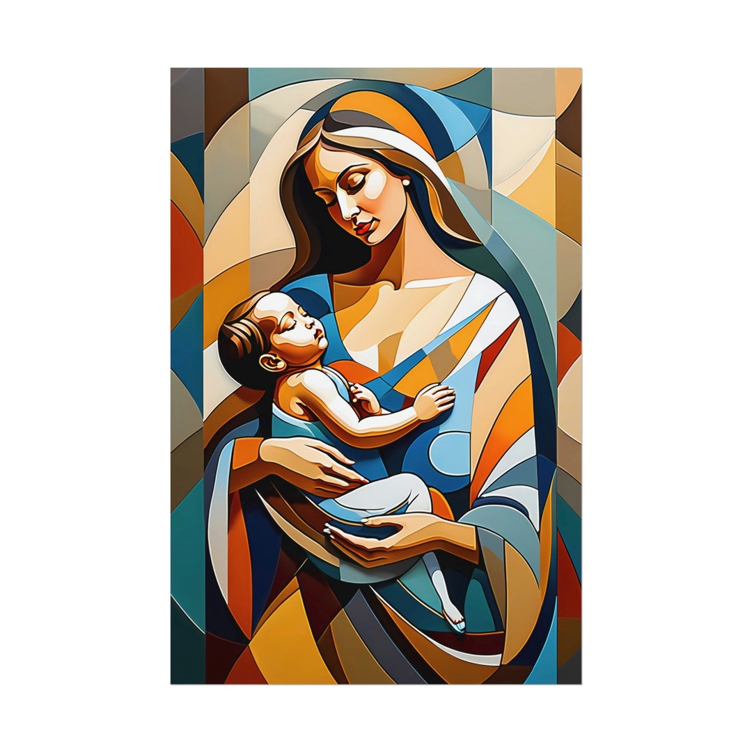 Mother and Child Art Print, Abstract Art Mother & Child Poster, Mothers ...