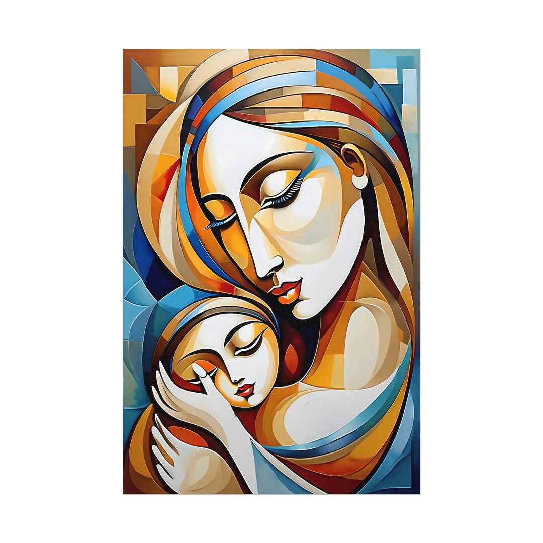 Mother and Child Abstract Art, Mother & Child Poster, Mothers Day Gift ...