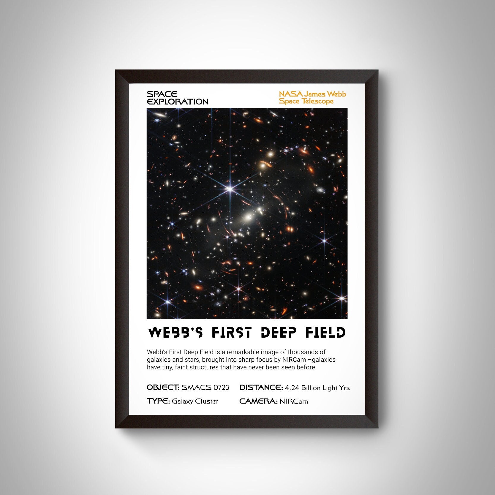 NASA Webb First Deep Field Poster, Wall Art Print, James Webb Space ...