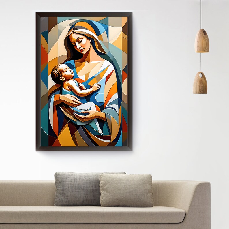Mother and Child Art Print, Abstract Art Mother & Child Poster, Mothers ...