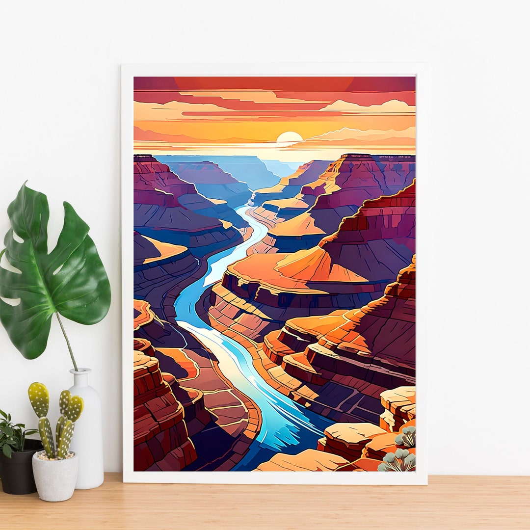 Grand Canyon Poster, National Park Travel Print, Nature Lover Gift ...