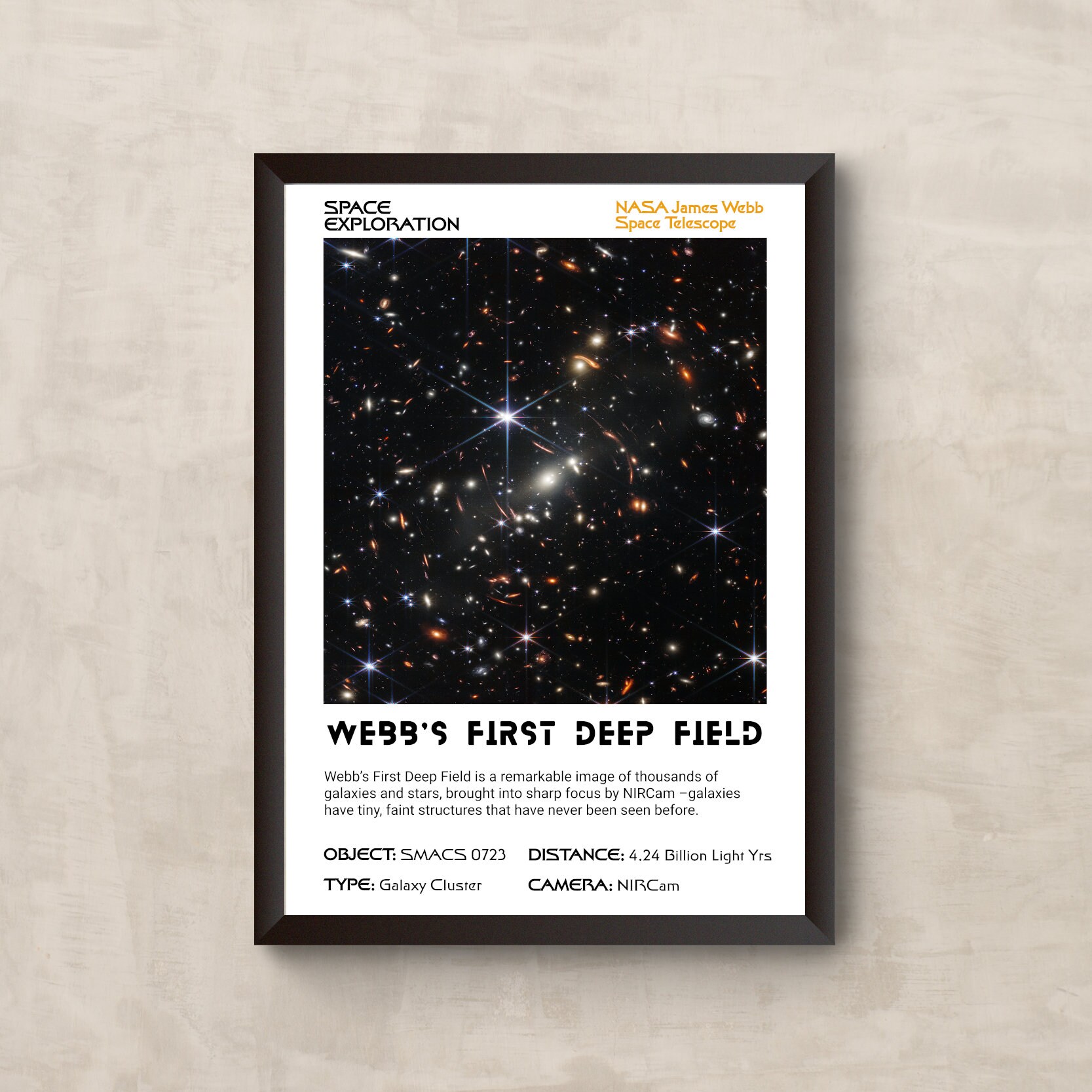 NASA Webb First Deep Field Poster, Wall Art Print, James Webb Space ...