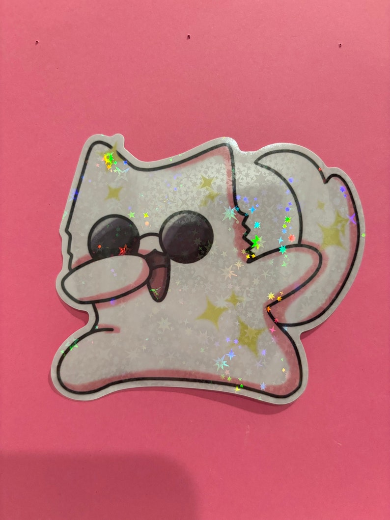 Dabbing Cat Anime Meme Holographic Sticker - Etsy