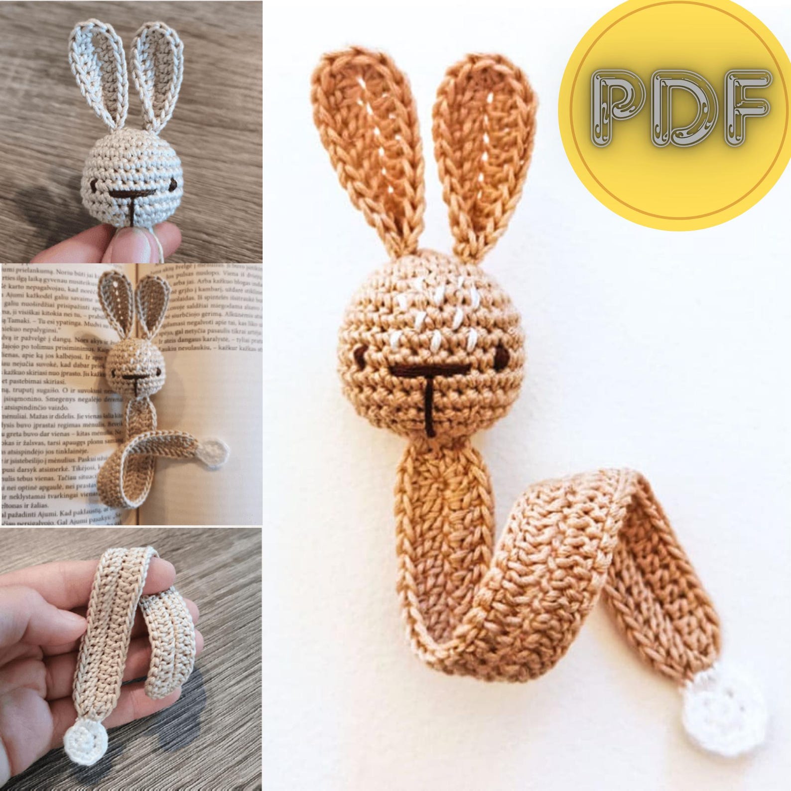 Tiny Bunny Bookmark Crochet Pattern - Etsy