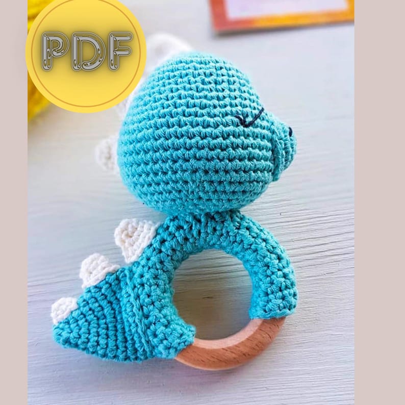 Dinosaur Crochet Pattern PDF Amigurumi Rattle Dinosaur Gifts for Boys ...