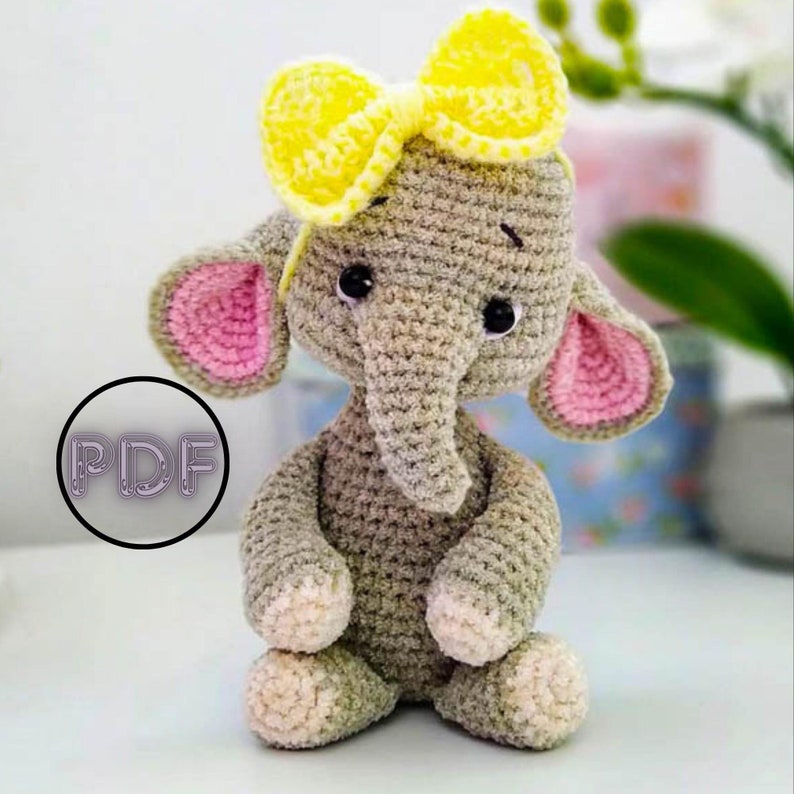 PDF Pattern Elephant Crochet Elephant Crochet Toys Crochet Tutorial ...