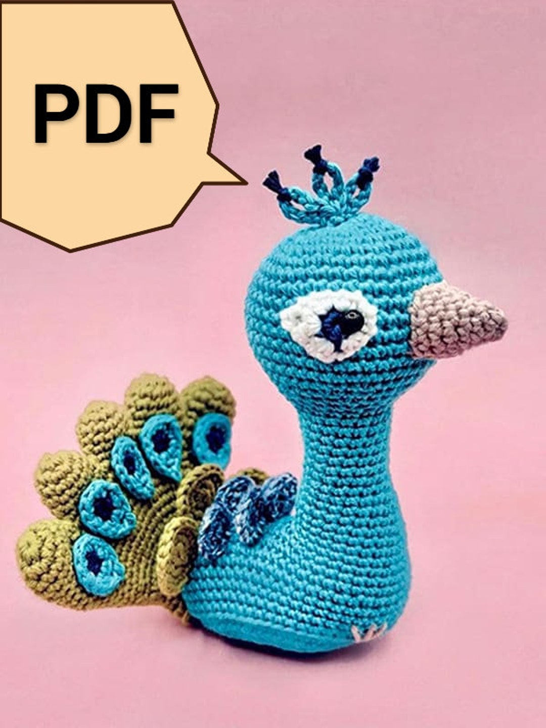 Crocheted Peacock Pattern - PDF Crochet Pattern - Etsy
