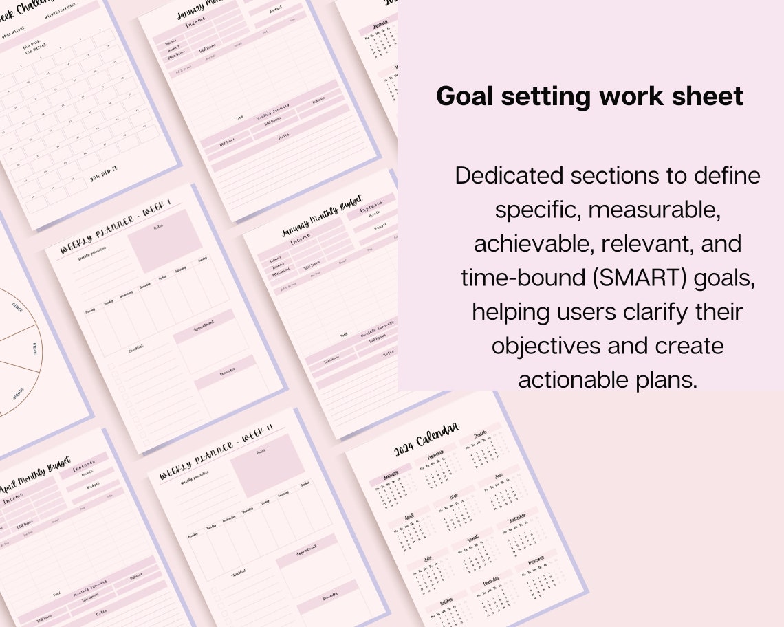Digital Wellness Planner | 12-week Year Calendar | Goal Setting & Habit ...