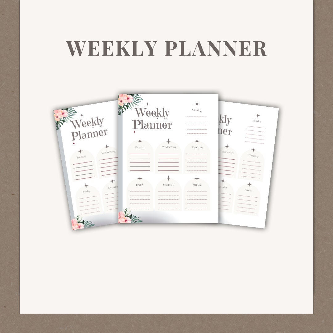 Weekly Planner, Weekly Schedule, Task Planner, Weekly Agenda ,time ...