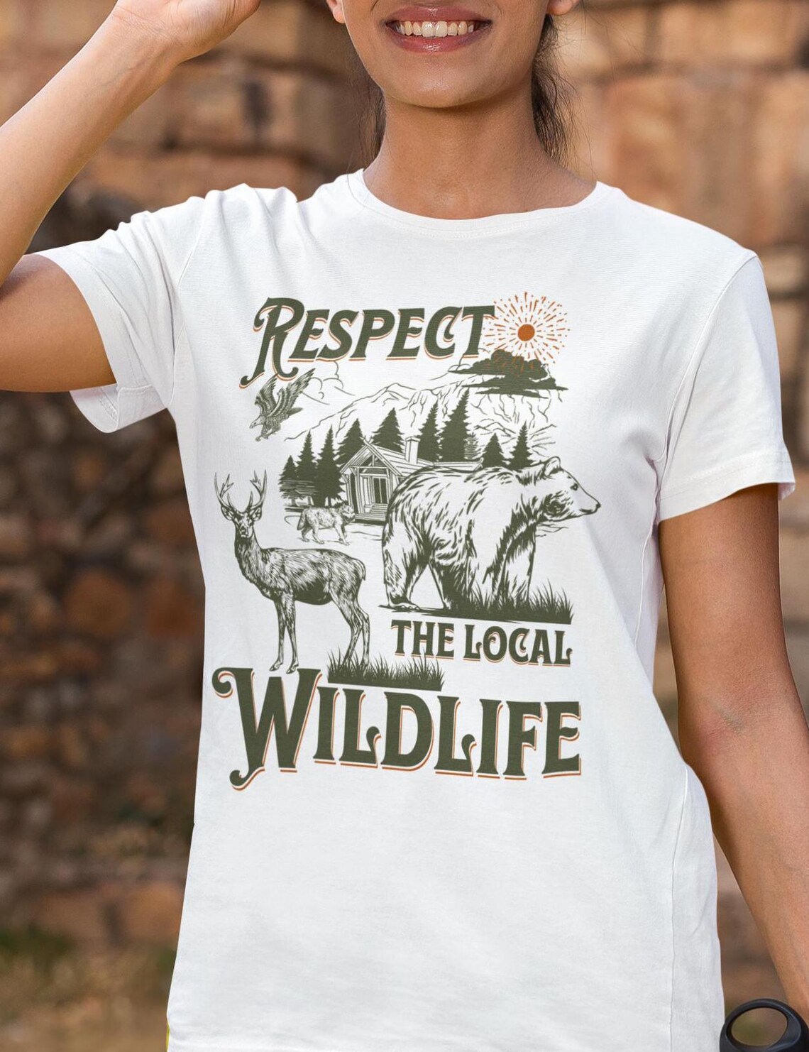 Respect the Locals Park Ranger Gifts Woodland Animals Vet Sweatshirt ...