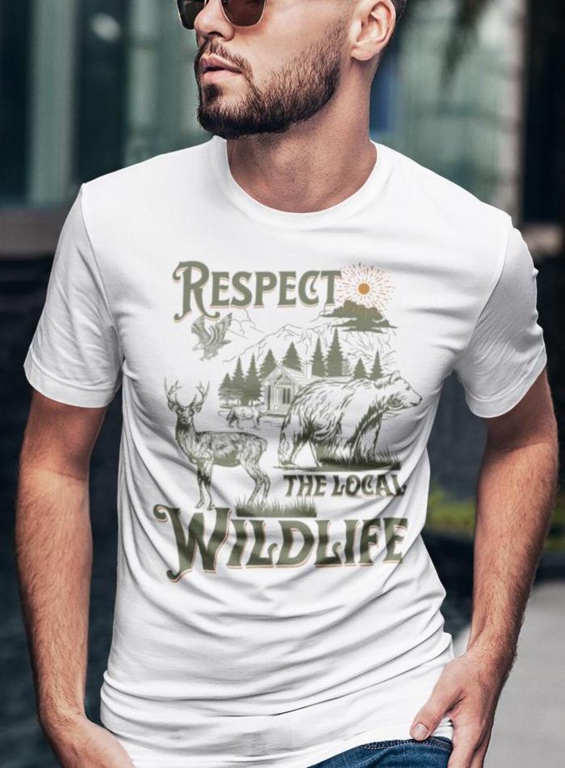 Respect the Locals Park Ranger Gifts Woodland Animals Vet Sweatshirt ...