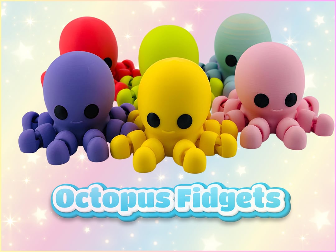 Articulated 3D Printed Baby Octopus Toys | Sensory Fidget Toys | Eco ...