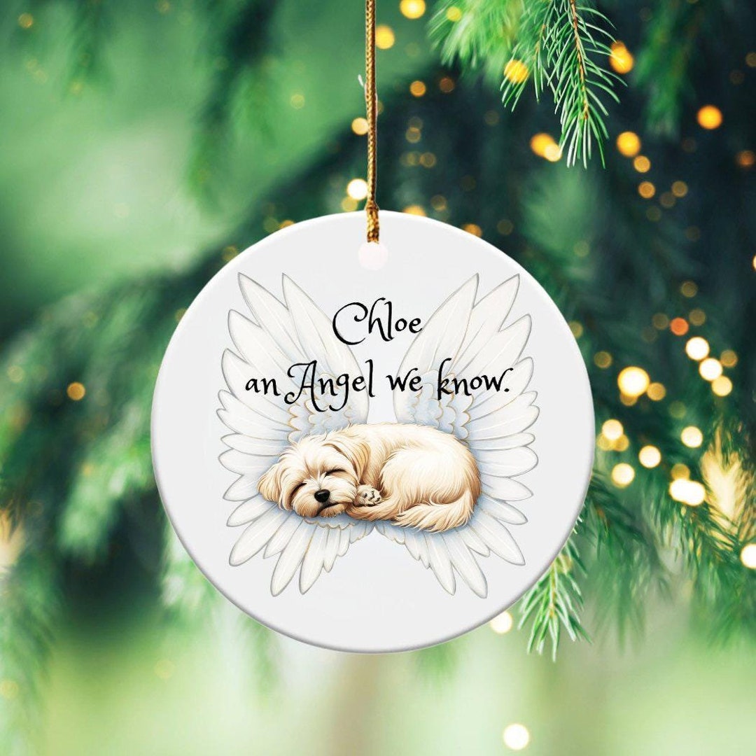 Dog Angels - Pet Loss Ornament - High Quality Glossy Finish 3x3 Inch-2 ...