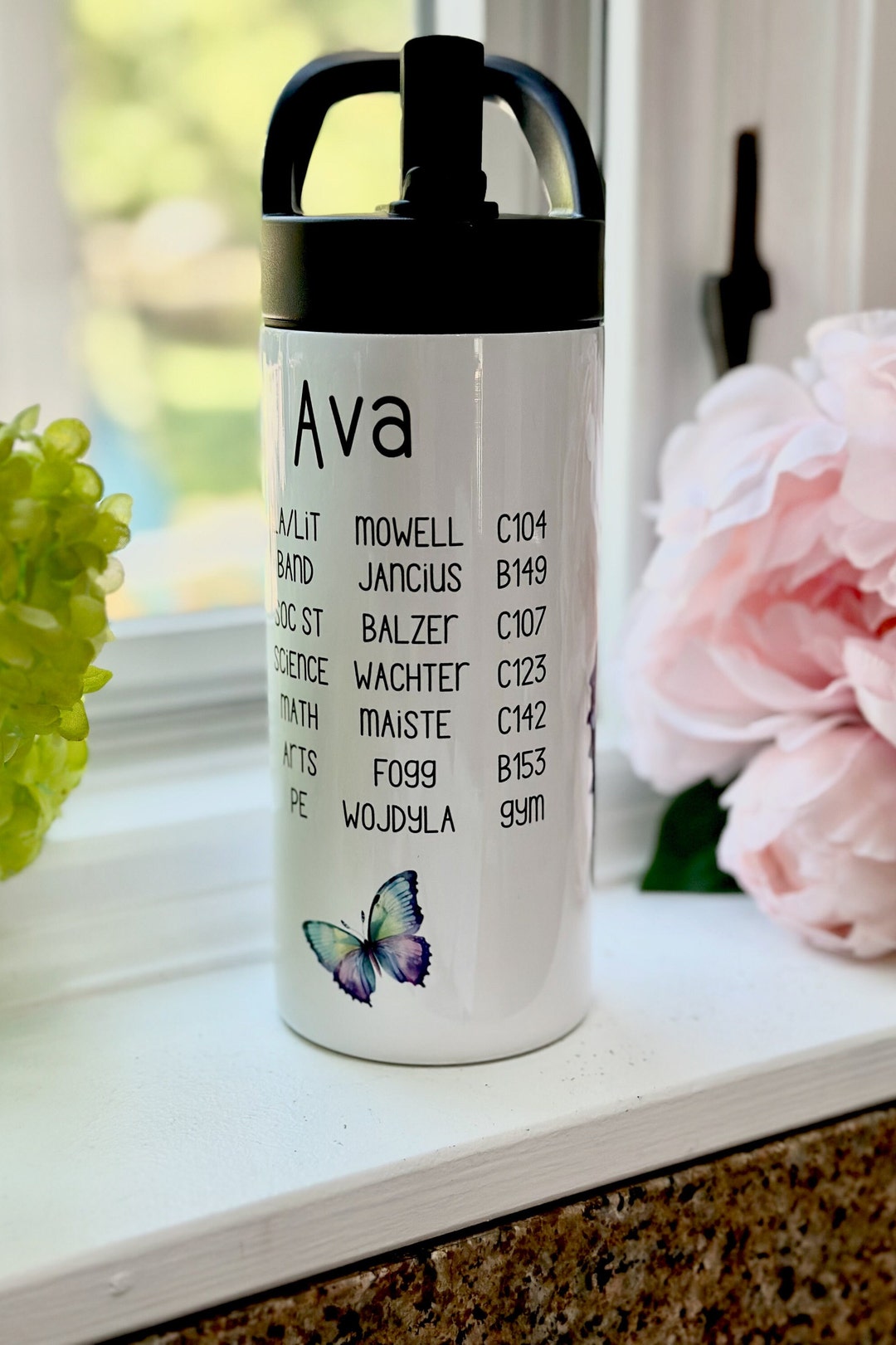 16oz Stainless Steel Tumbler With Sippy Lid, Personalized Water Flask ...