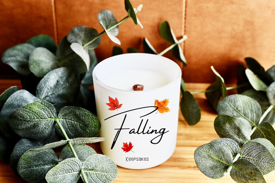 Fall Candle-falling-engraved Lid- Personalized Fall Candle-fall Scents ...