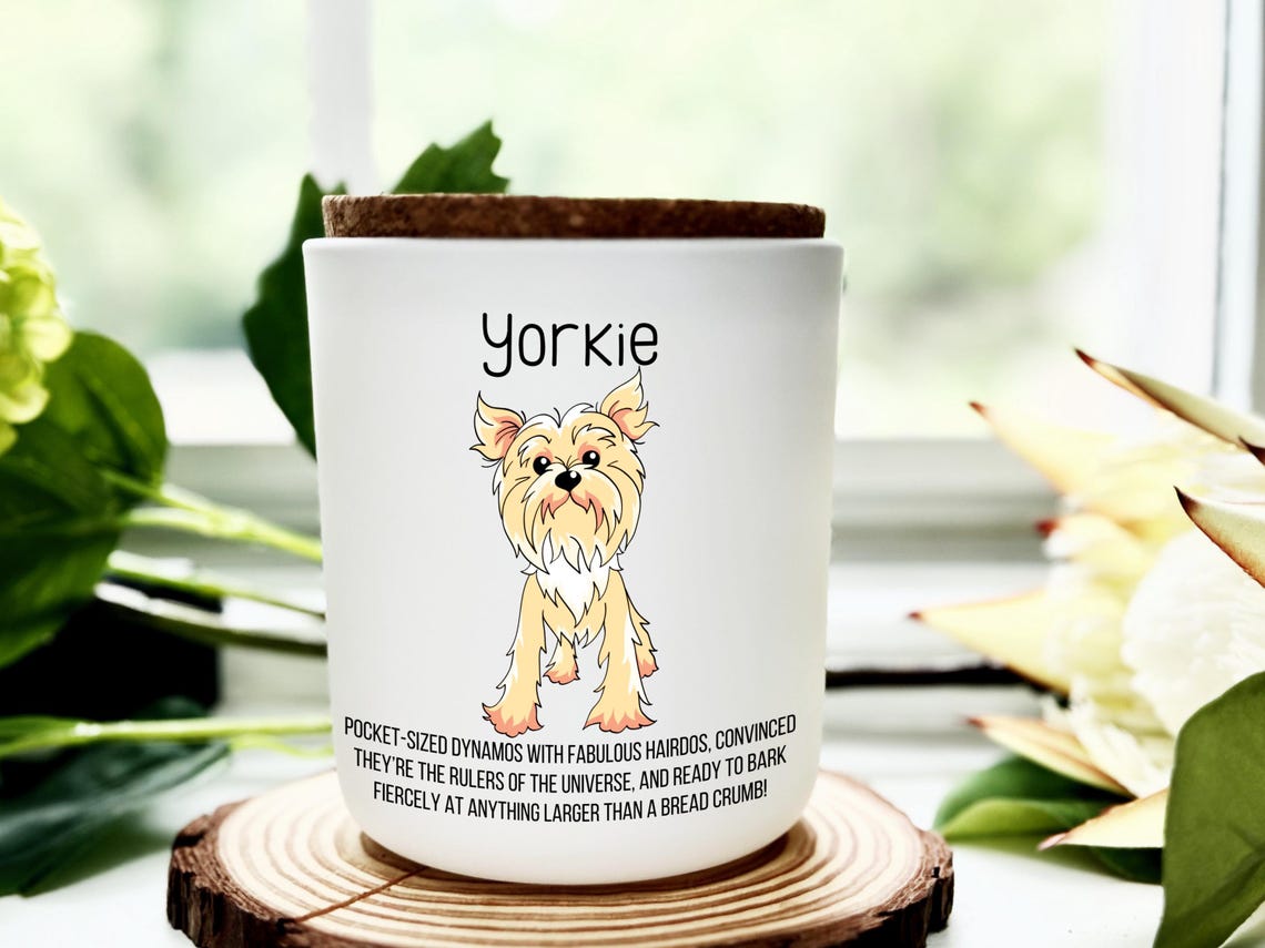 Yorkie Dog Candle - Large 14oz Candle - Dog's Name and Funny Traits ...