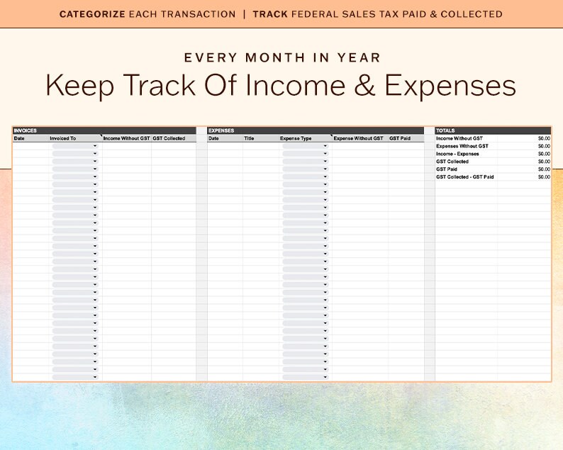 Small Business Income & Expenses Report Template - Etsy