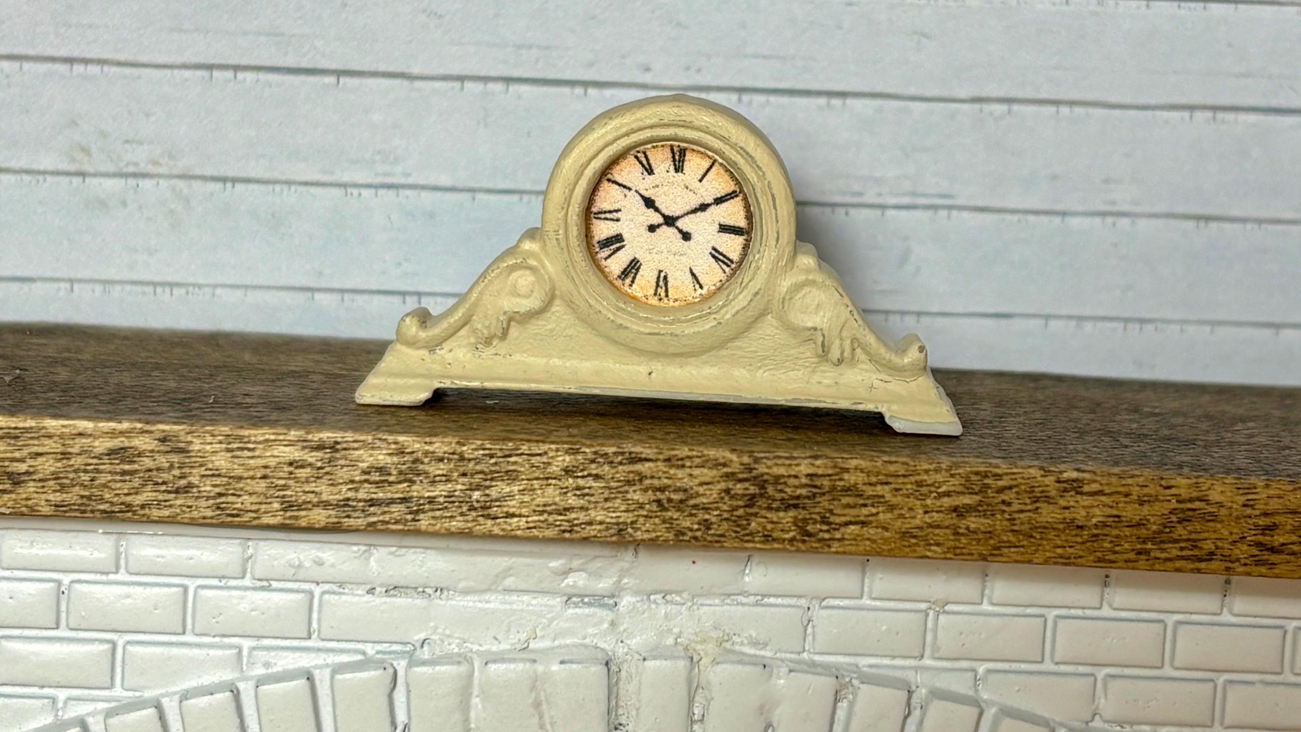 Dollhouse Miniature Mantle Clock | Diorama Miniature Decor | Doll ...