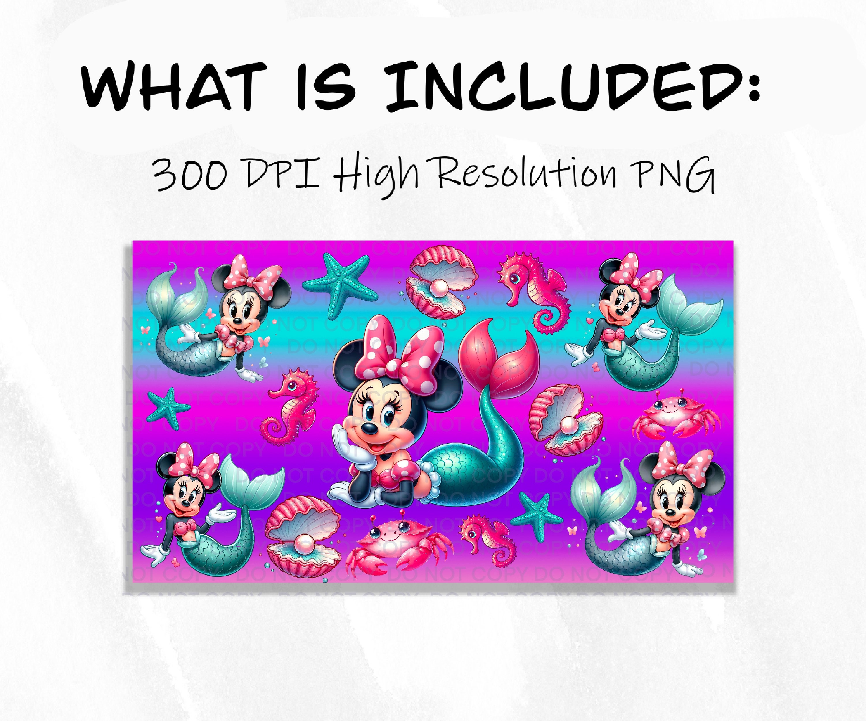 Mickey Mouse Mermaid 12 Oz Flip Top Sublimation PNG Sublimation Tumbler ...