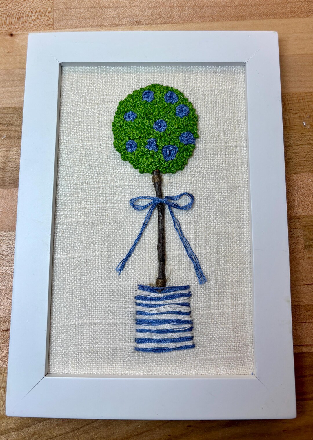 Topiary Finished Embroidery Framed - Etsy
