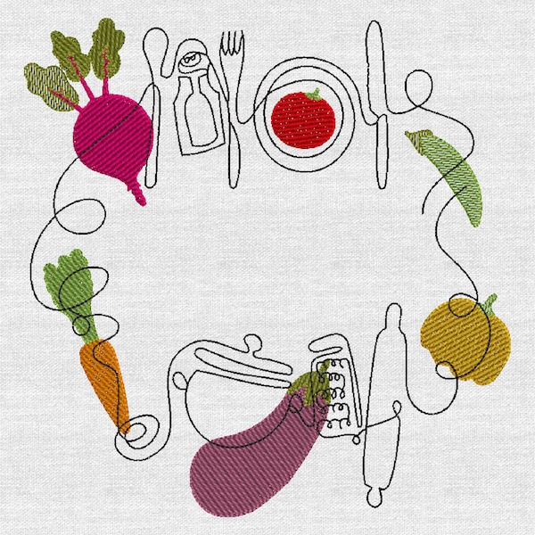 Kitchen Machine Embroidery Design - Etsy