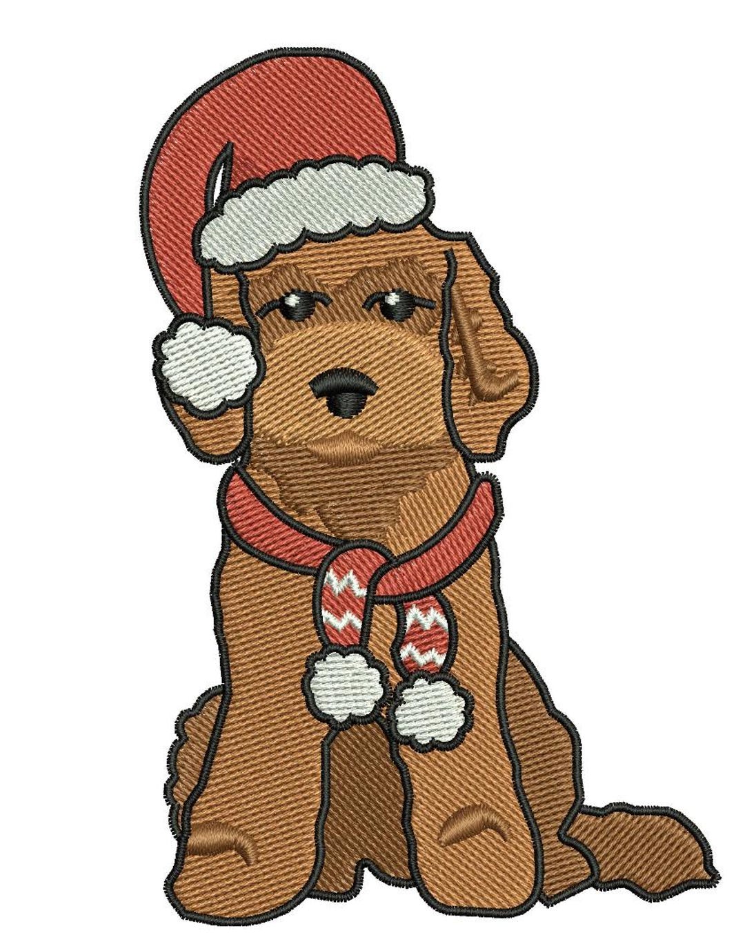 Christmas Cavapoo Embroidery Design - Etsy