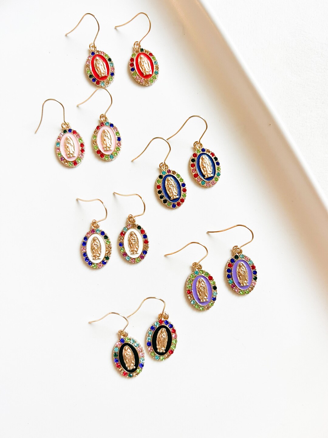 Mary Medal Catholic Handmade Earrings - Etsy