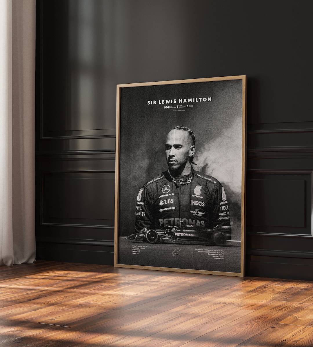 Lewis Hamilton Poster, Formula 1 Prints, Automotive Wall Art, Cars ...