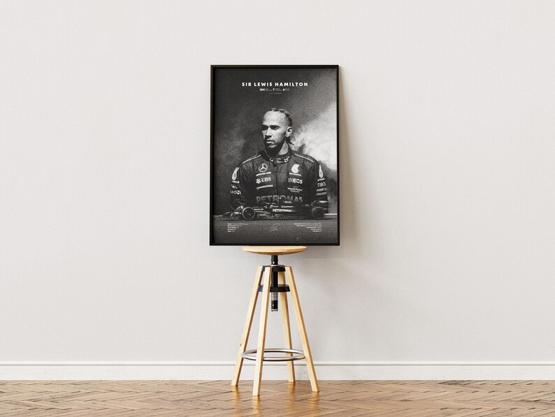 Lewis Hamilton Poster, Formula 1 Prints, Automotive Wall Art, Cars ...