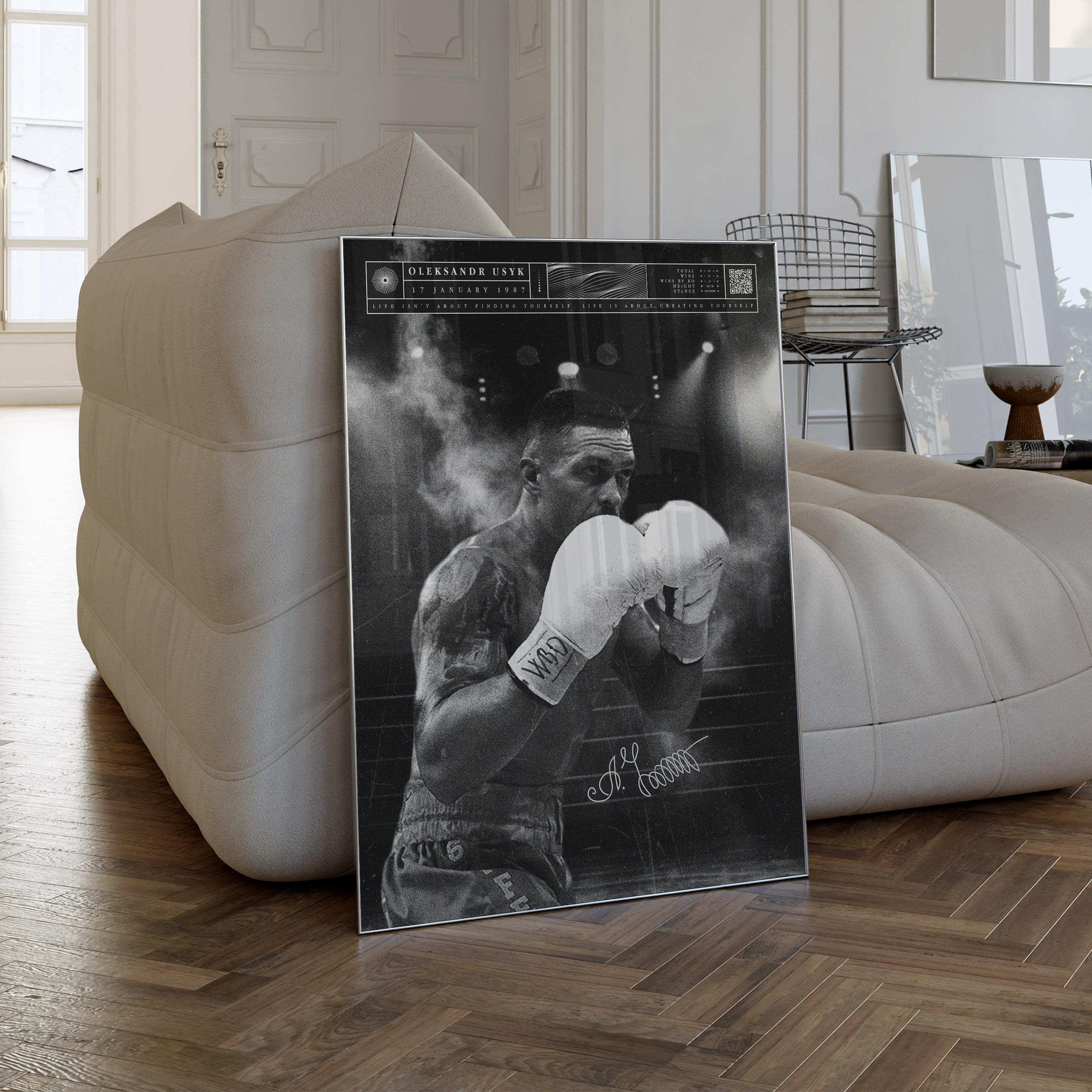 Oleksandr Usyk Poster, Boxing Wall Art, Prints Downloadable, Black and ...