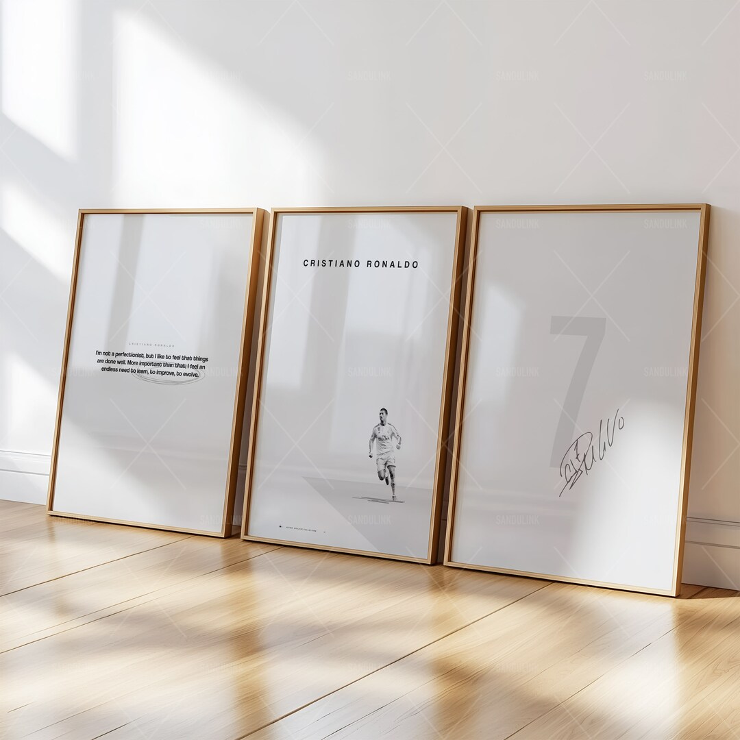 Cristiano Ronaldo Poster Bundle: Mid-century Modern Football Art ...