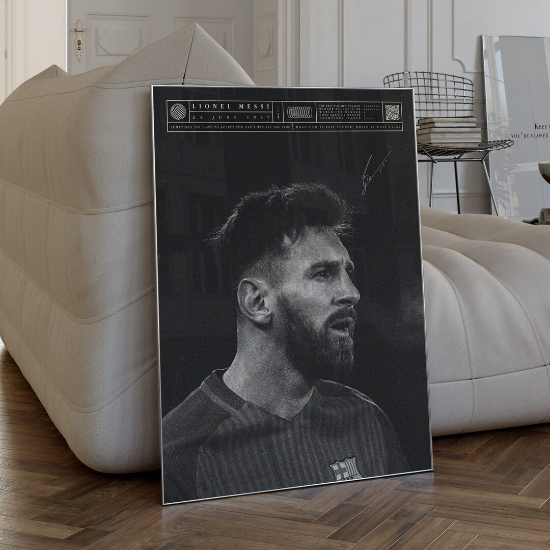 Lionel Messi Poster: Minimalist Football Art, FC Barcelona (digital ...