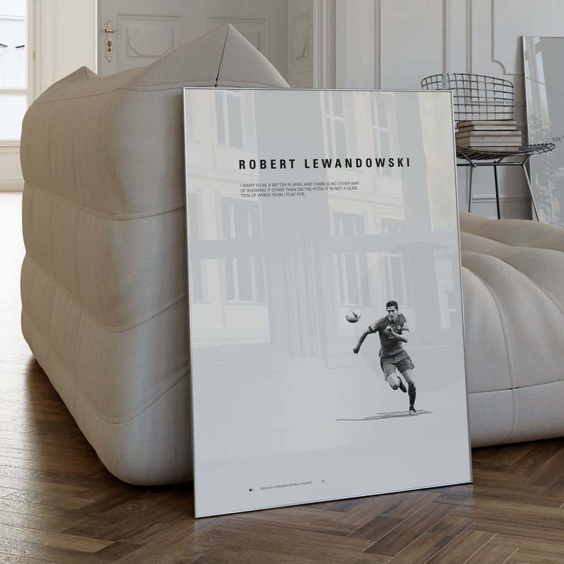 Robert Lewandowski Motivation Poster, Football Art Print, Soccer Print ...