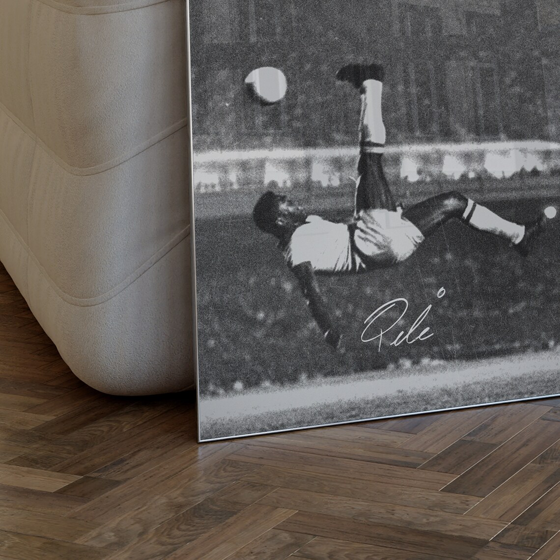 Custom Soccer Player Art Print: Brutalist Black and White Poster ...