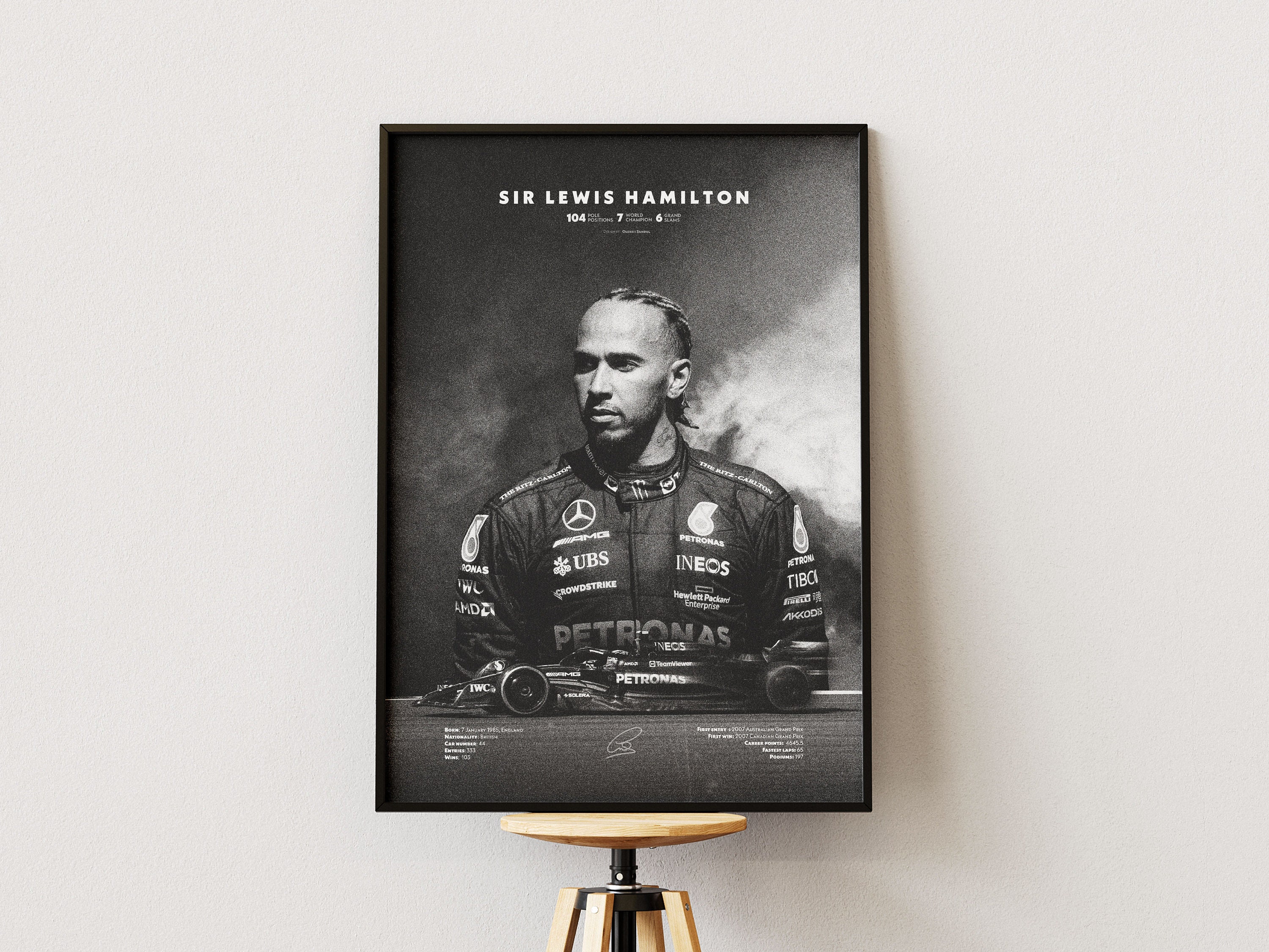 Lewis Hamilton Poster, Formula 1 Prints, Automotive Wall Art, Cars ...