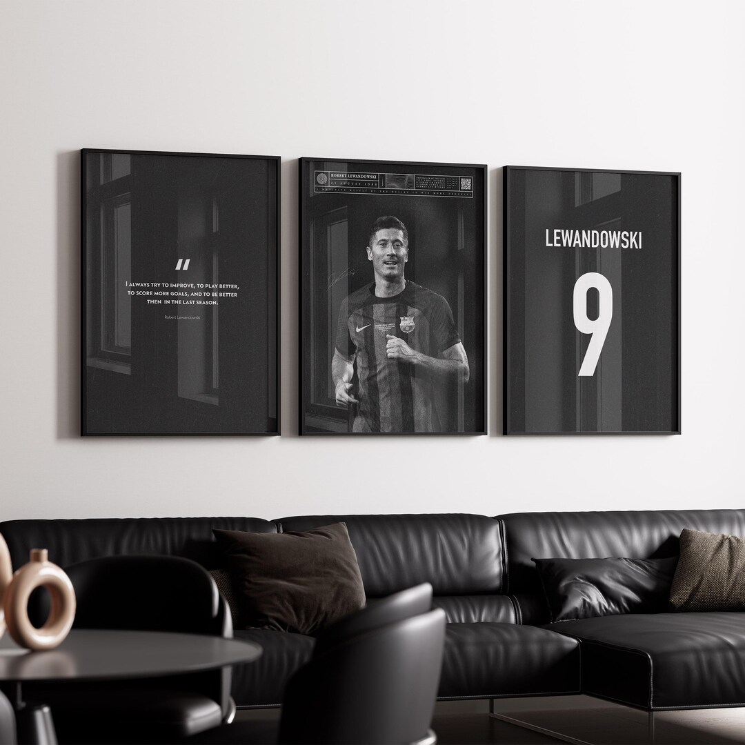 Robert Lewandowski Poster Bundle: Mid-century Modern Football Art ...